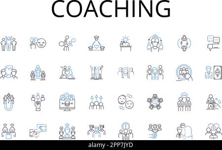 Coaching line icons collection. Mentoring, Guiding, Training ...