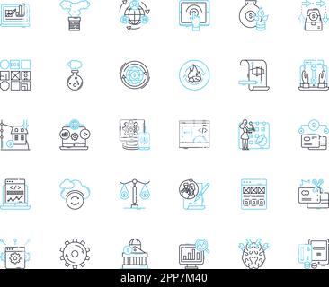 Wealth flow linear icons set. Prosperity, Abundance, Cashflow ...