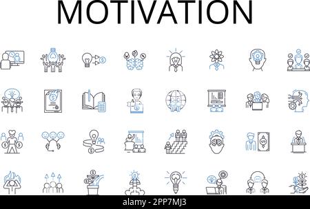 Motivation line icons collection. Enthusiasm, Drive, Inspiration ...