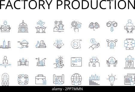 Repeatable manufacturing line icons collection. Efficiency, Consistency ...