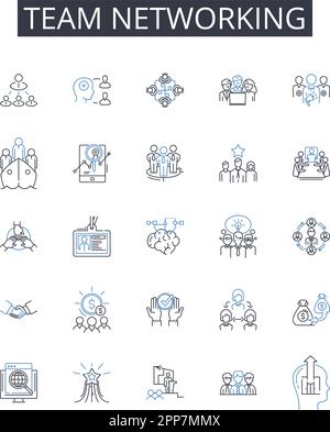 Shared project line icons collection. Collaboration, Teamwork ...