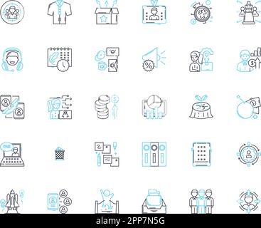 Operating squad linear icons set. Teamwork, Strategy, Coordination ...