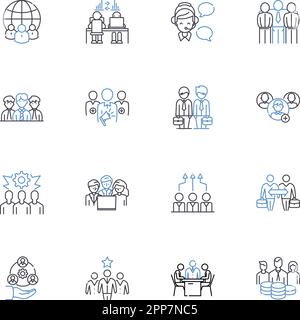 Employee retention line icons collection. Engagement, Loyalty, Benefits, Culture, Recognition ...