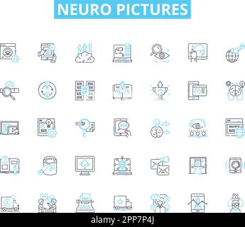 Neuro pictures vector line icons set. Neuroimage, Neurography, Brain ...