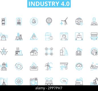 Smart factories line icons signs set. Design collection of Smart, Factories, Automation ...