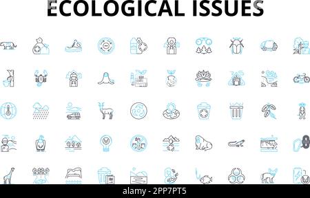 Ecological responsibility linear icons set. Sustainability ...