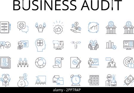 Record inspection line icons collection. Examination, Assessment ...