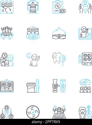 Posture Control linear icons set. Alignment, Balance, Stability ...