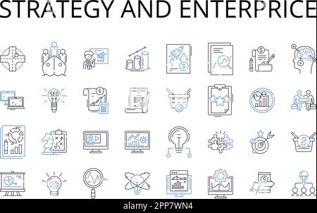Strategy and enterprice line icons collection. Tactic, Plan, Approach ...