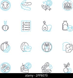 Plant-based linear icons set. Vegan, Vegetarian, Plant-based, Organic ...