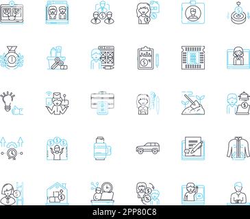 Adverse impact linear icons set. Discrimination, Unfairness, Inequity ...