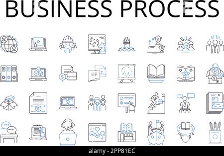 Operating plan line icons collection. Strategy, Execution, Tactics ...