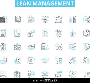 Lean Management linear icons set. Efficiency, Optimization, Kaizen ...