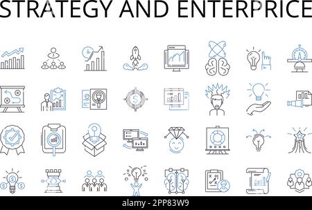 Strategy and enterprice line icons collection. Tactic, Plan, Approach ...