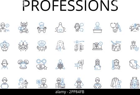 Professions line icons collection. Careers, Vocations, Occupations ...
