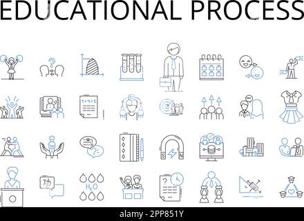 Educational process line icons collection. Learning journey, Intellectual pursuit, Knowledge ...