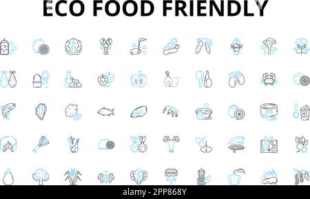 Eco food friendly linear icons set. Sustainable, Organic, Locally ...