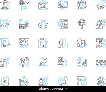 Financial investigation linear icons set. Fraud, My, Audit ...