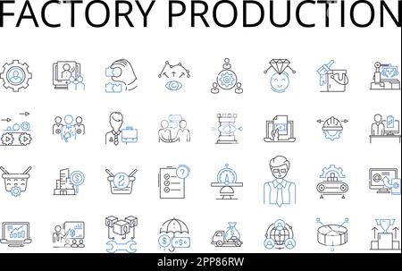 Repeatable manufacturing line icons collection. Efficiency, Consistency ...