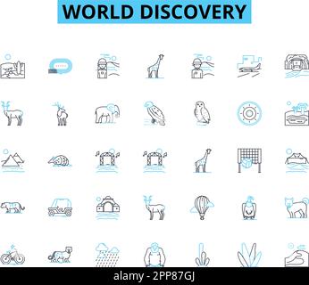 world discovery linear icons set. Exploration, Geology, Biodiversity ...
