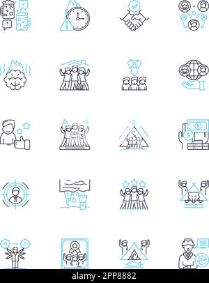 Employment effectiveness linear icons set. Productivity, Efficiency ...