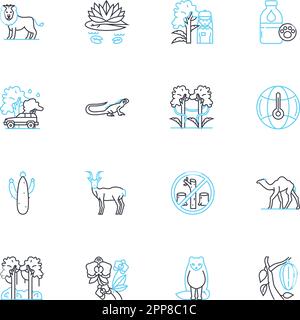 Sweet little things linear icons set. Cupcakes, Macarons, Truffles ...