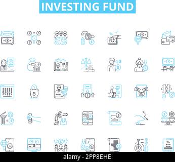 hedge fund icon set in thin line outline style and linear vector sign ...