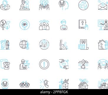 Ecological responsibility linear icons set. Sustainability ...