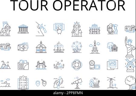Itinerary designer line icons collection. Planning, Travel, Adventure ...