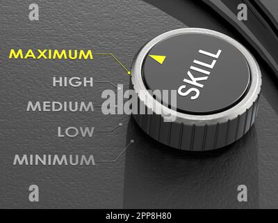Knob turn to maximum success, 3d rendering Stock Photo - Alamy
