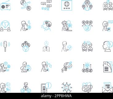 Intimate bond linear icons set. Love, Trust, Connection, Affection ...