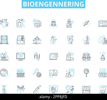 Biomaterials, Medical Analysis Vector Linear Icons Set Stock Vector ...