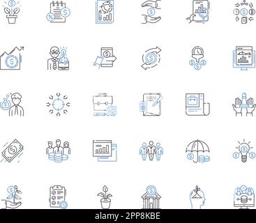 Hedge fund line icons collection. Capital, Asset, Investment, Portfolio ...