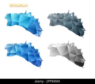 Minorca map. Collection of maps of Minorca in dotted style. Borders of ...