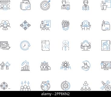 Conjoint collaboration line icons collection. Synergy, Partnership ...