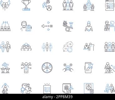 Executive coaching line icons collection. Leadership, Growth ...