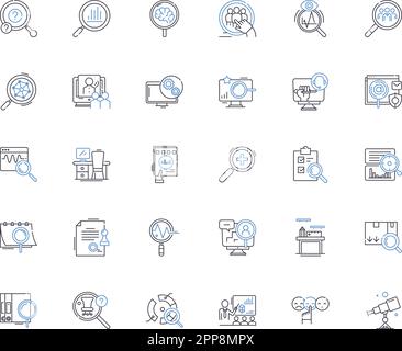 Pursuit line icons collection. Chase, Hunt, Pursue, Search, Adventure ...