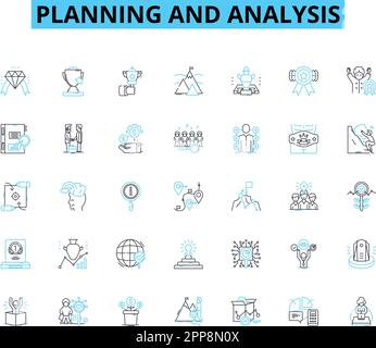 Research methodology linear icons set. Sampling, Survey, Quantitative, Qualitative, Experimental ...
