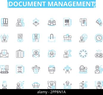Workflow line icons, signs set. Process, Automation, Operations ...
