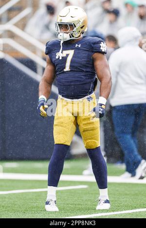 Notre Dame running back Audric Estime (7) runs for a touchdown against ...