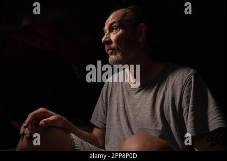 Homeless man Sean Pearce, 50, poses for a photograph in the Dee Why ...