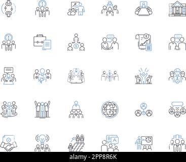 Policies line icons collection. Governance, Rules, Regulations ...