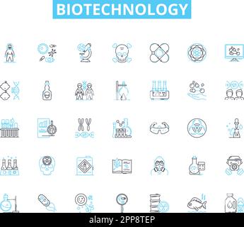 Nanotechnology line icons signs set. Design collection of Nano ...