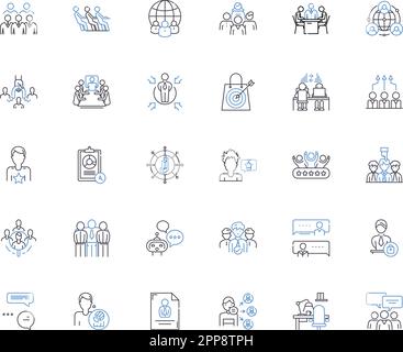 Oversight line icons collection. regulation, supervision, management ...