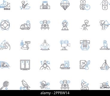 Exhilarating energy line icons collection. Thrilling, Electrifying ...