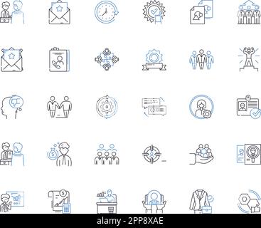 Positioning line icons collection. Alignment, Placement, Orientation ...