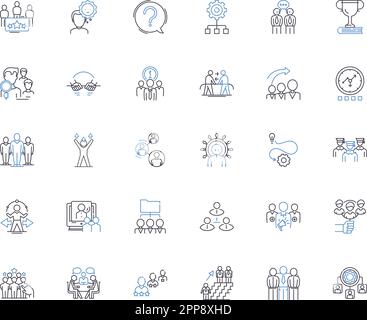Colleagues line icons collection. Teammates, Coworkers, Allies ...