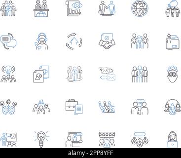 Strategic thinker line icons collection. Planning, Analytical ...