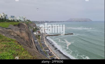 Lima boardwalk is a scenic oceanfront promenade in Lima, Peru. It ...
