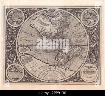 Antique Vintage Maps of the World The Americas Pieter Van Den Keere ...